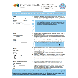 Metabolic Screening Results Flyer